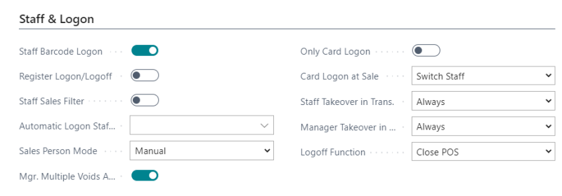 How to: Logon Staff in POS