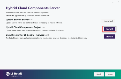 Step 3 - Run the HCS Installer on the Hybrid Component Server