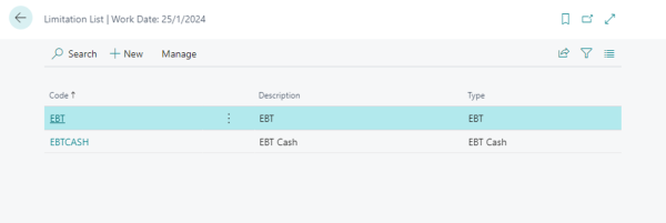 EBT Cash Configuration