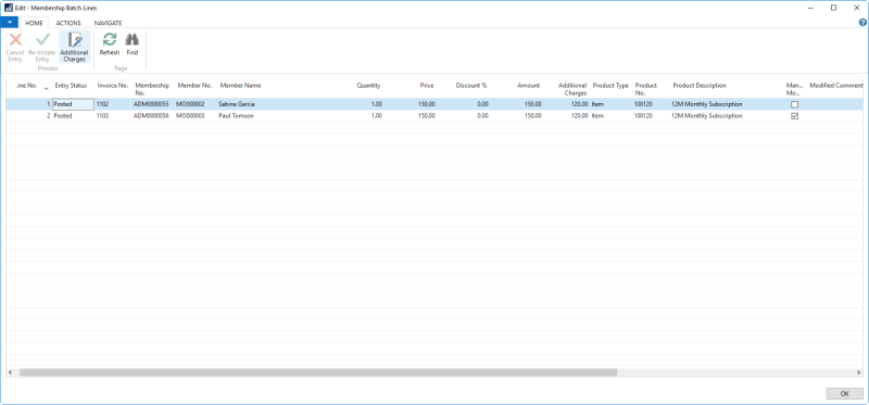 Editing Subscription Charges