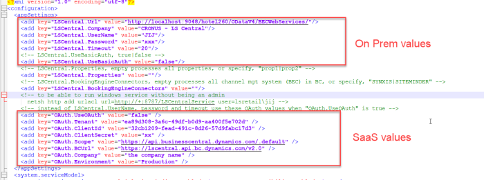 BEC Windows Service Configuration