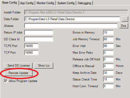 How to: Update Data Director Remotely