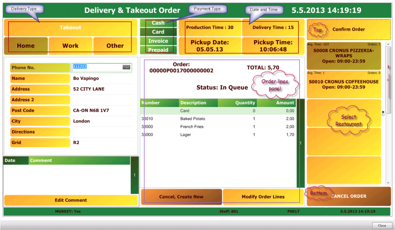 The Delivery Order Panel