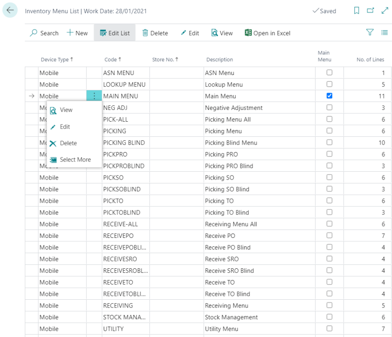 How to: Link an LS Central Page from Mobile Inventory