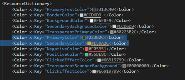 How to: Change Colors in the App