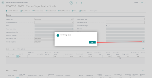 How to: Check Transactions on the POS in Statement Calculation
