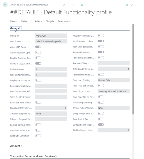 Functionality Profiles