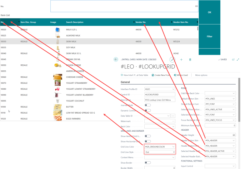 Using Skin and Font in the POS
