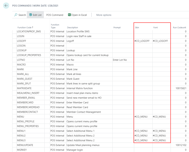 Using Skin and Font in the POS