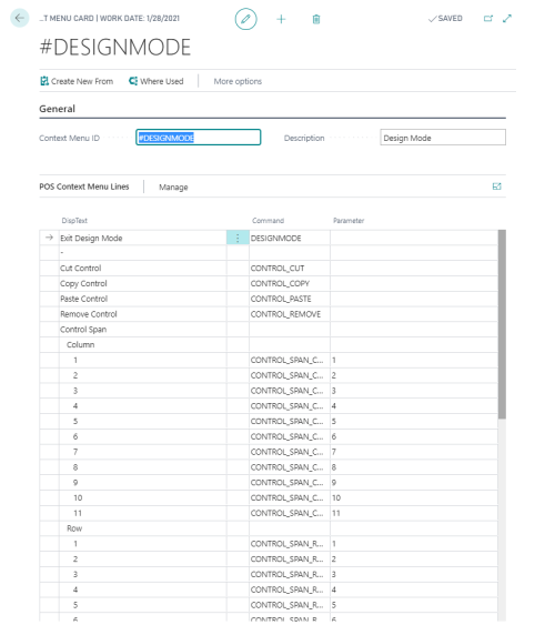 Setting Up Design Mode for the POS