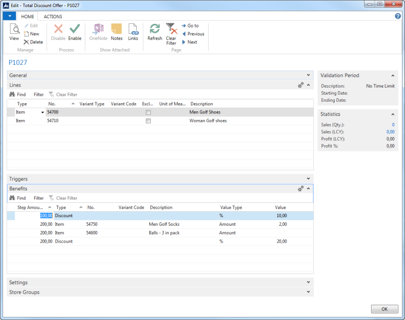 Example 2 - Total Discount Offer With Multiple Optional Benefits
