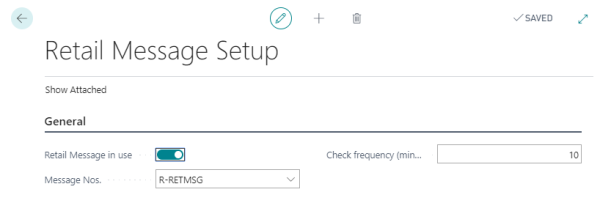 Retail Message Setup