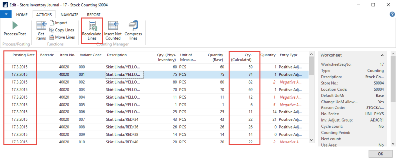 How to: Recalculate Quantity on Stock